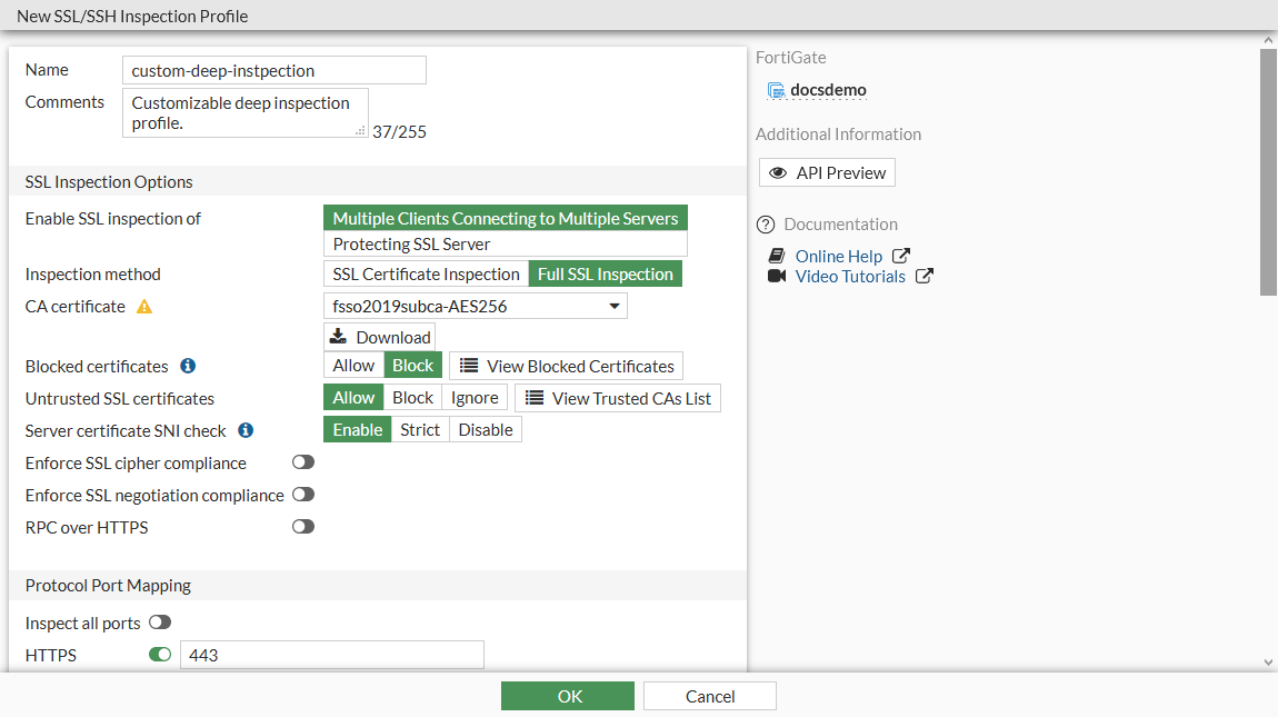 Microsoft CA deep packet inspection | FortiGate / FortiOS 7.6.4 | Fortinet Document Library